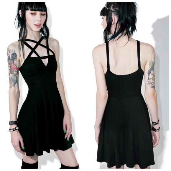 ariesmoon89 | Dresses | Inverted Pentagram Cut Out Mini Dress | Poshmark